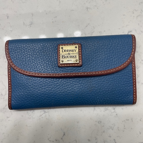Dooney & Bourke | Bags | Dooney Bourke Blue Trifold Wallet | Poshmark